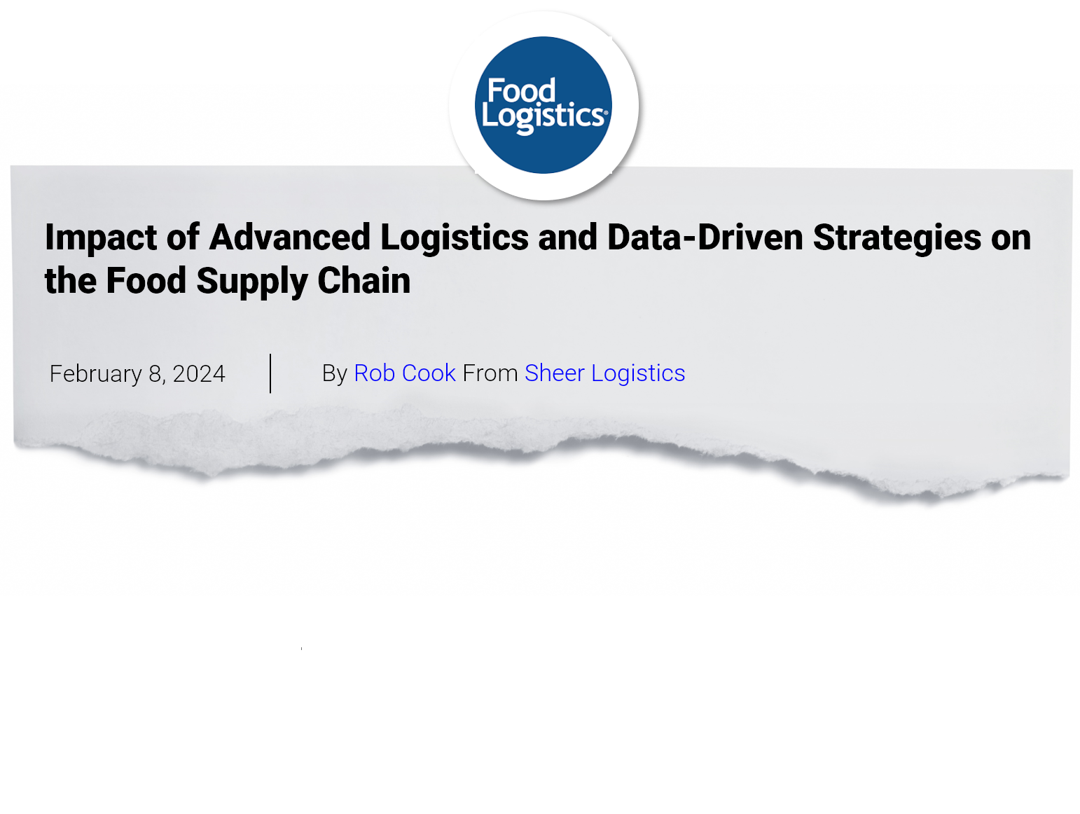 Advanced Logistics and Data-Driven Strategies on the Food Supply Chain